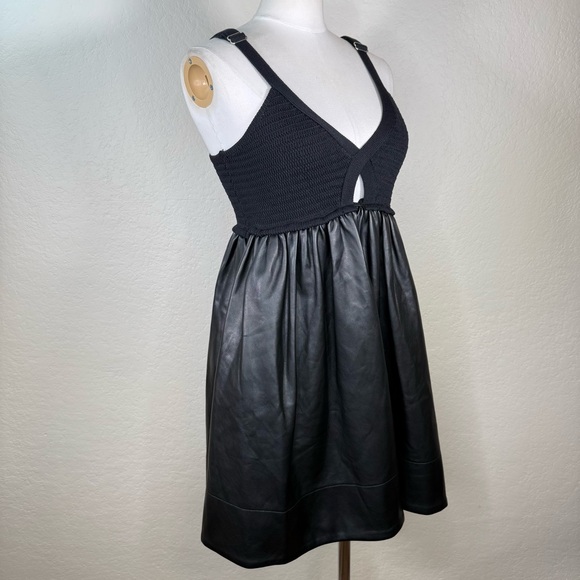 Moon River | Dresses | Moon River Crochet Faux Leather Baby Doll ...